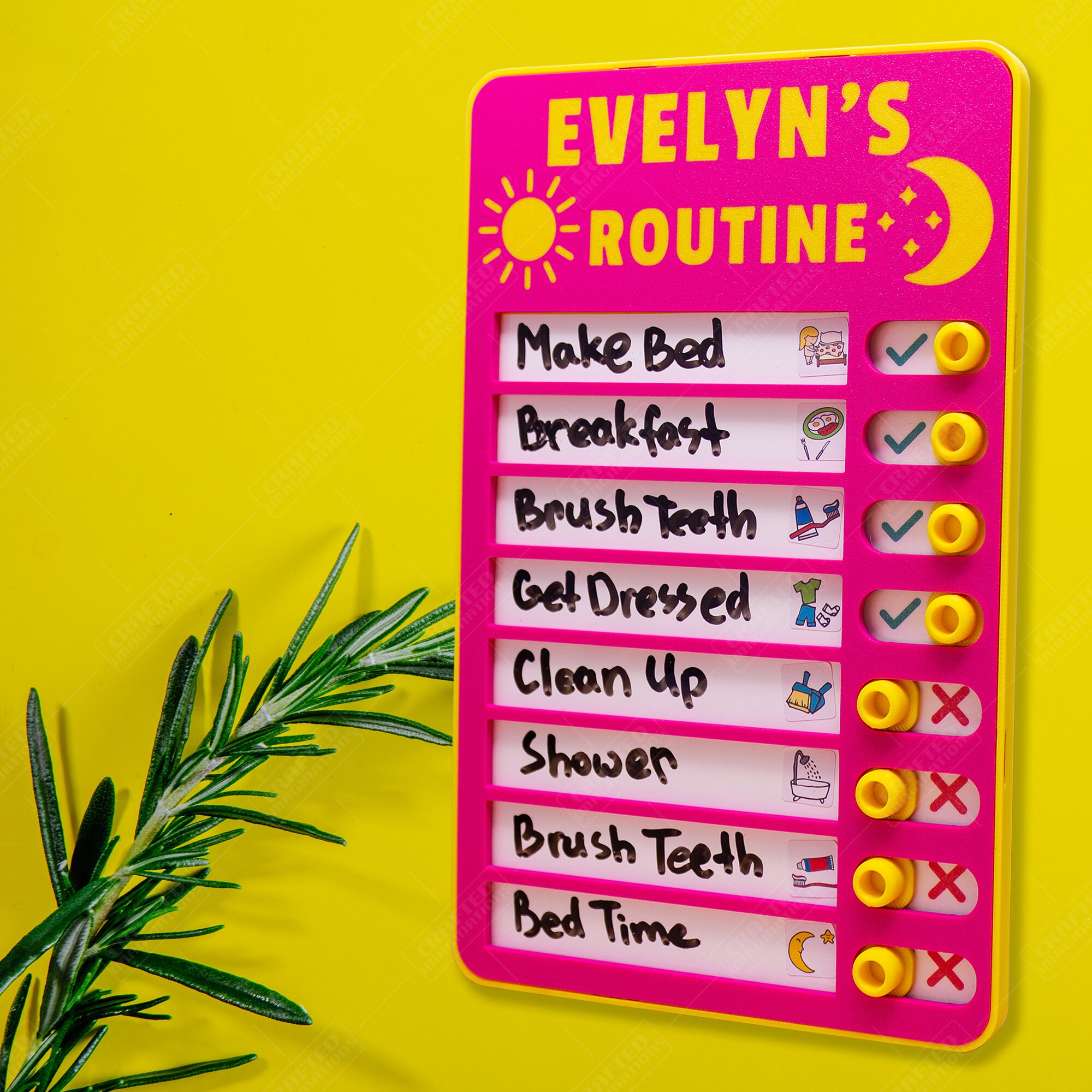 Sliding Routine Chart Chore Chart Daily Checklist - Etsy Canada