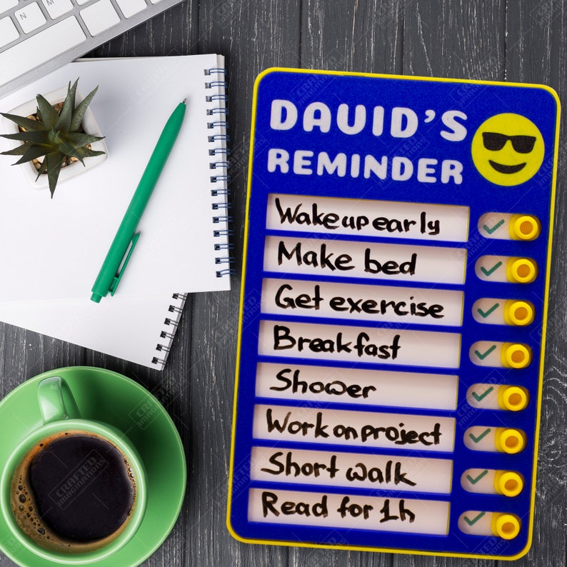 Reminder, Personalized Check List, Routine Chart, Personalized Planner ...