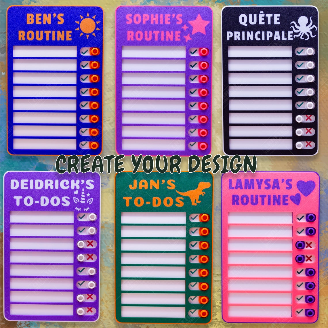 Sliding Routine Chart, Chore Chart, Daily Checklist, Personalized ...
