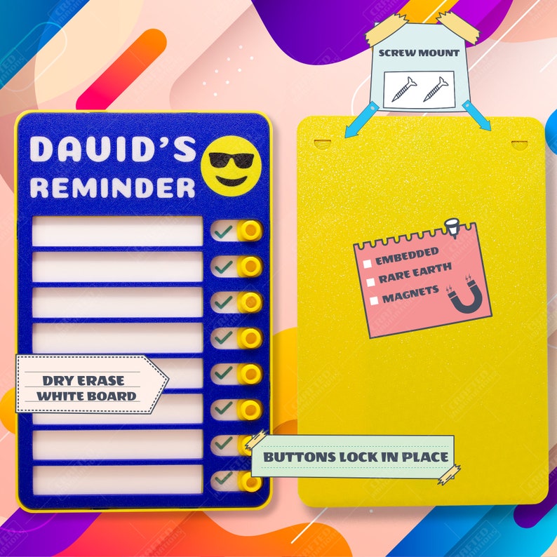 Reminder, Personalized Check List, Routine Chart, Personalized Planner ...