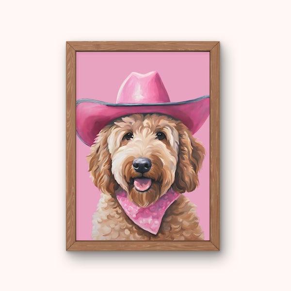 Dog With Cowboy Hat Print - Etsy