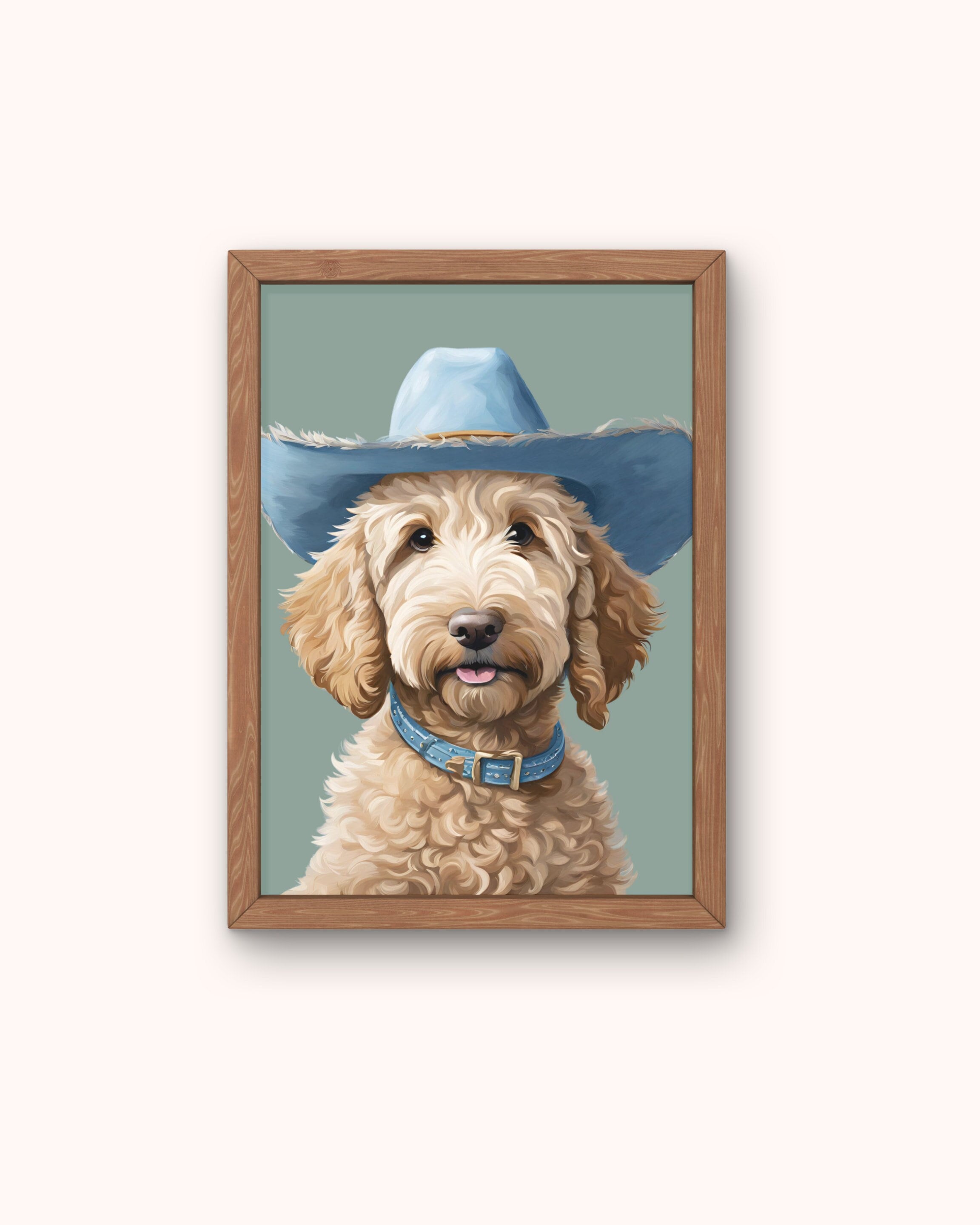 Goldendoodle Wall Art Western Dog Print Dog Lover Gift Puppy Painting ...