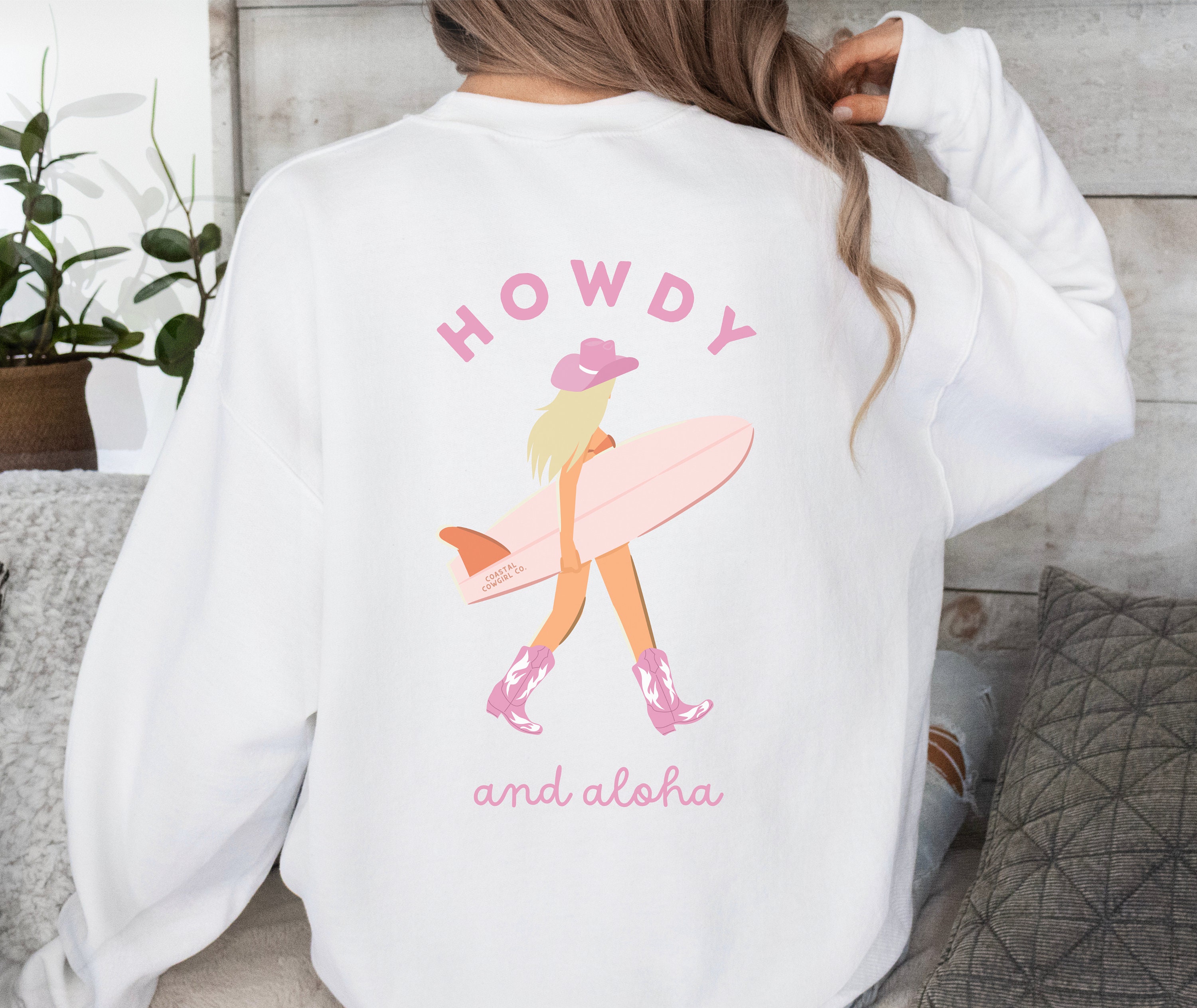 Coastal Cowgirl Sweatshirt Preppy Western Cowgirl Surfer Crewneck Howdy ...