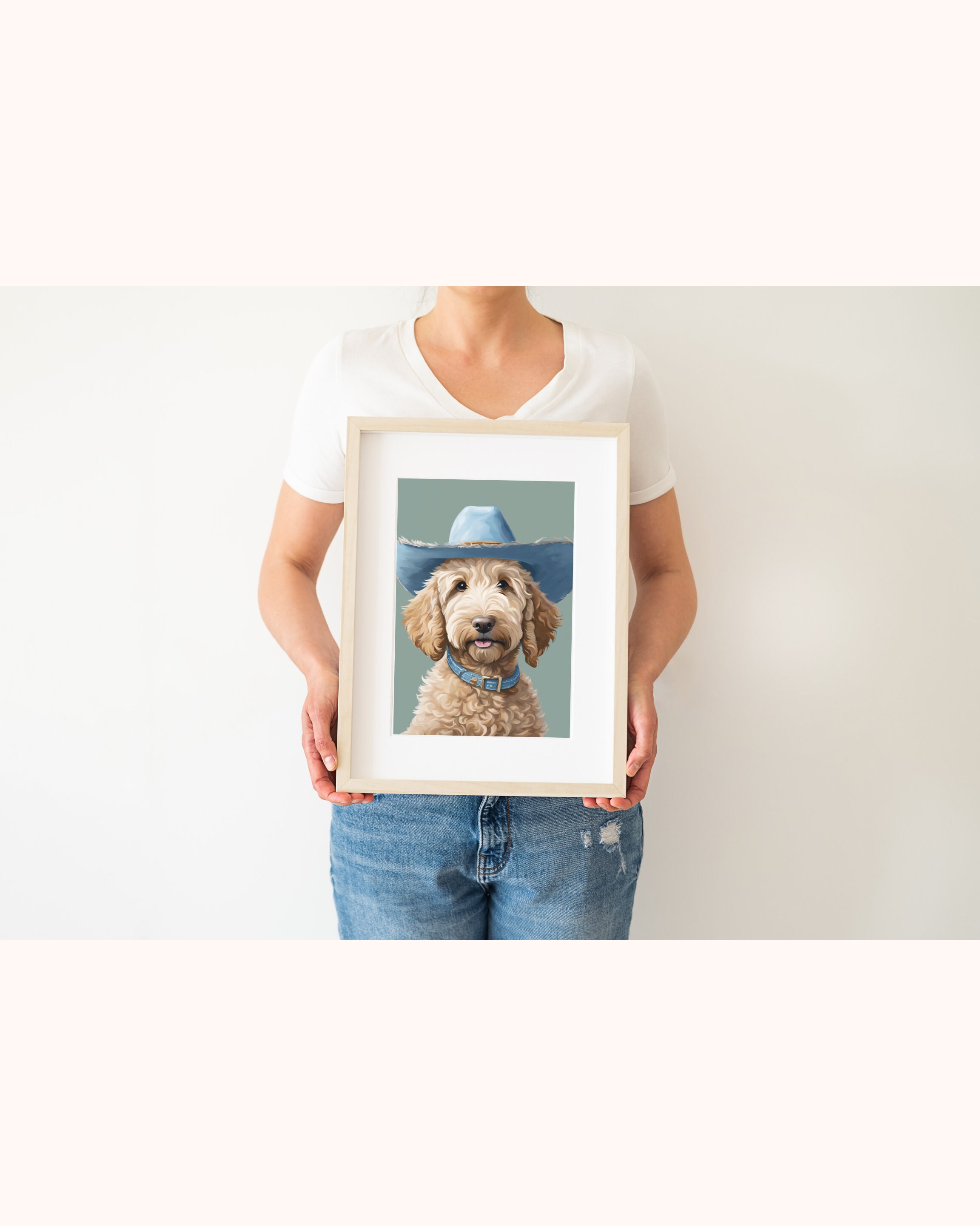 Goldendoodle Wall Art Western Dog Print Dog Lover Gift Puppy Painting ...