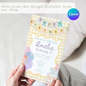 Yellow Gingham Birthday Welcome Sign | Editable Party Sign | Vintage ...