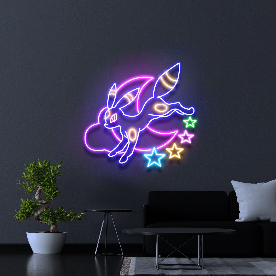 Umbreon LED Neon Light: Cute Pokemon Anime Neon Sign for - Etsy