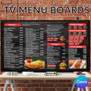 Restaurant TV Menu Board Templates: 10-in-1 Canva Designs (digital Item ...