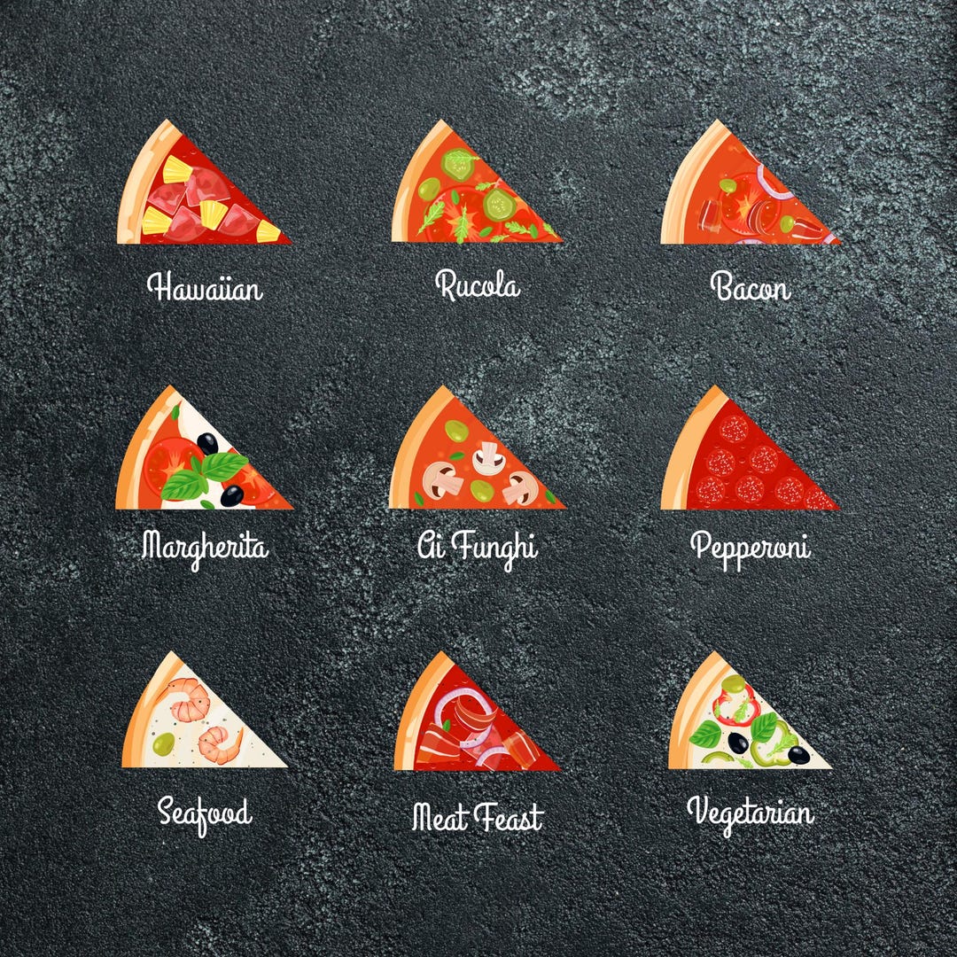 Stylish Pizza Icon SVG Bundle: Restaurant Party Pack (PNG, SVG) - Etsy