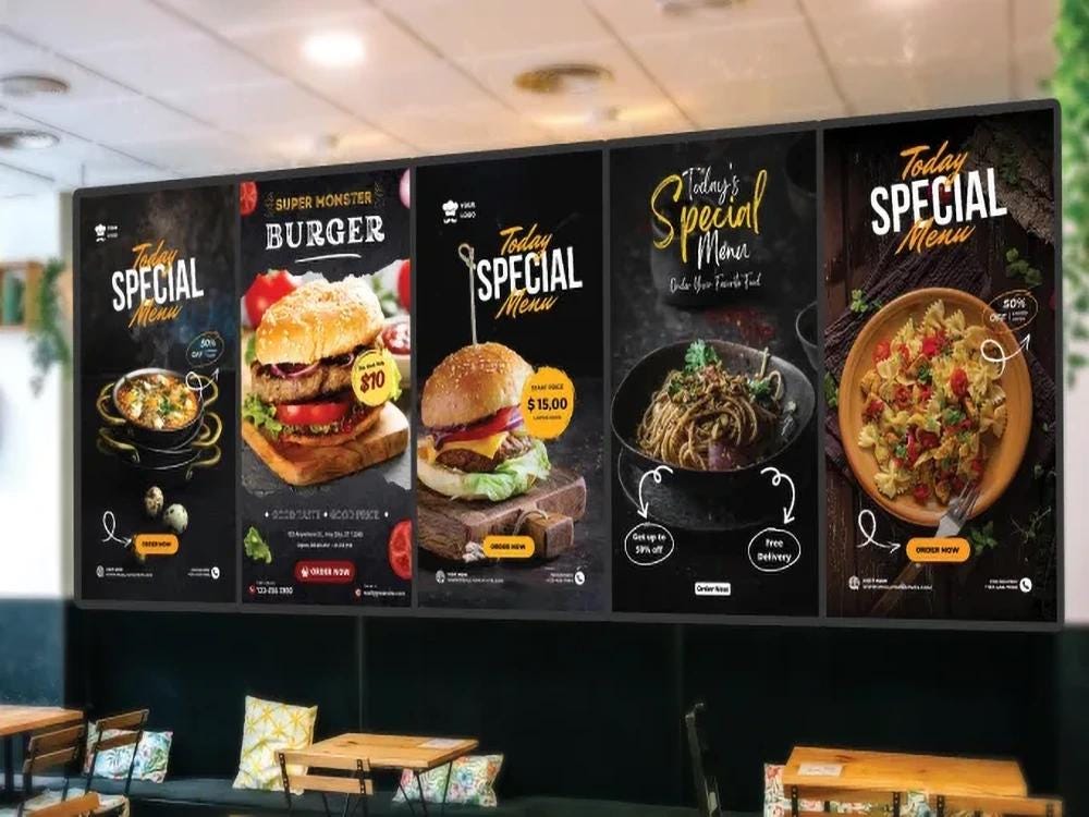 Custom Digital TV Menu Board: Restaurant, Bar, Cafe (fully Editable ...
