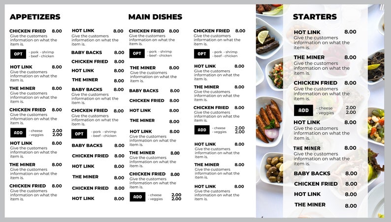 Restaurant TV Menu Board Templates: Editable Digital Menu (7 Pages ...