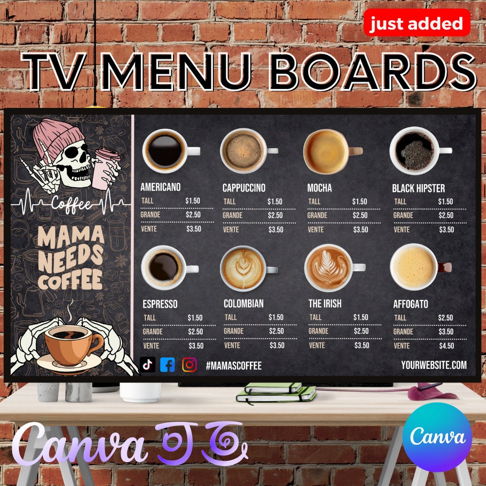 COFFEE MENU Pack - Digital Download Done for You - Fully Editable ...