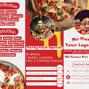 9 in 1 Done for You Canva Menu Template - Trifold Menu Template + 11x7 ...