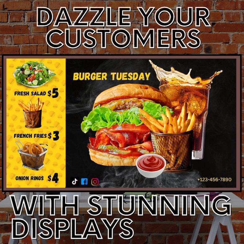 Burger Menu Design Template: Fully Editable Restaurant Menu Board - Etsy