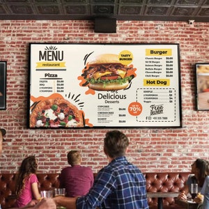 Custom Order TV Menu Board for Restaurant, Bar or Cafe Animated or ...