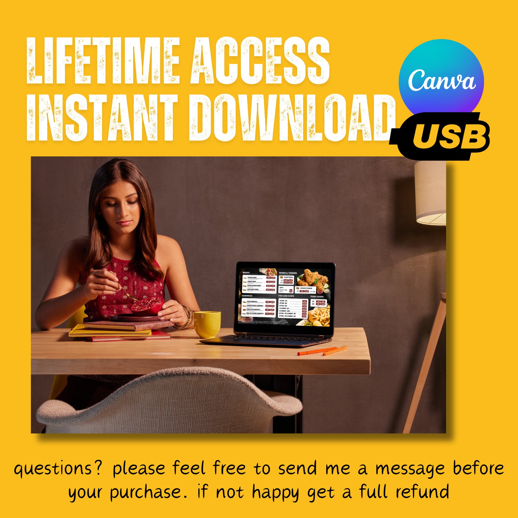 BURGER MENU TEMPLATE - Digital Menu Board - Etsy