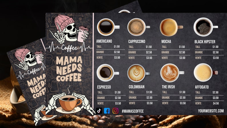COFFEE MENU Pack - Digital Download Done for You - Fully Editable ...