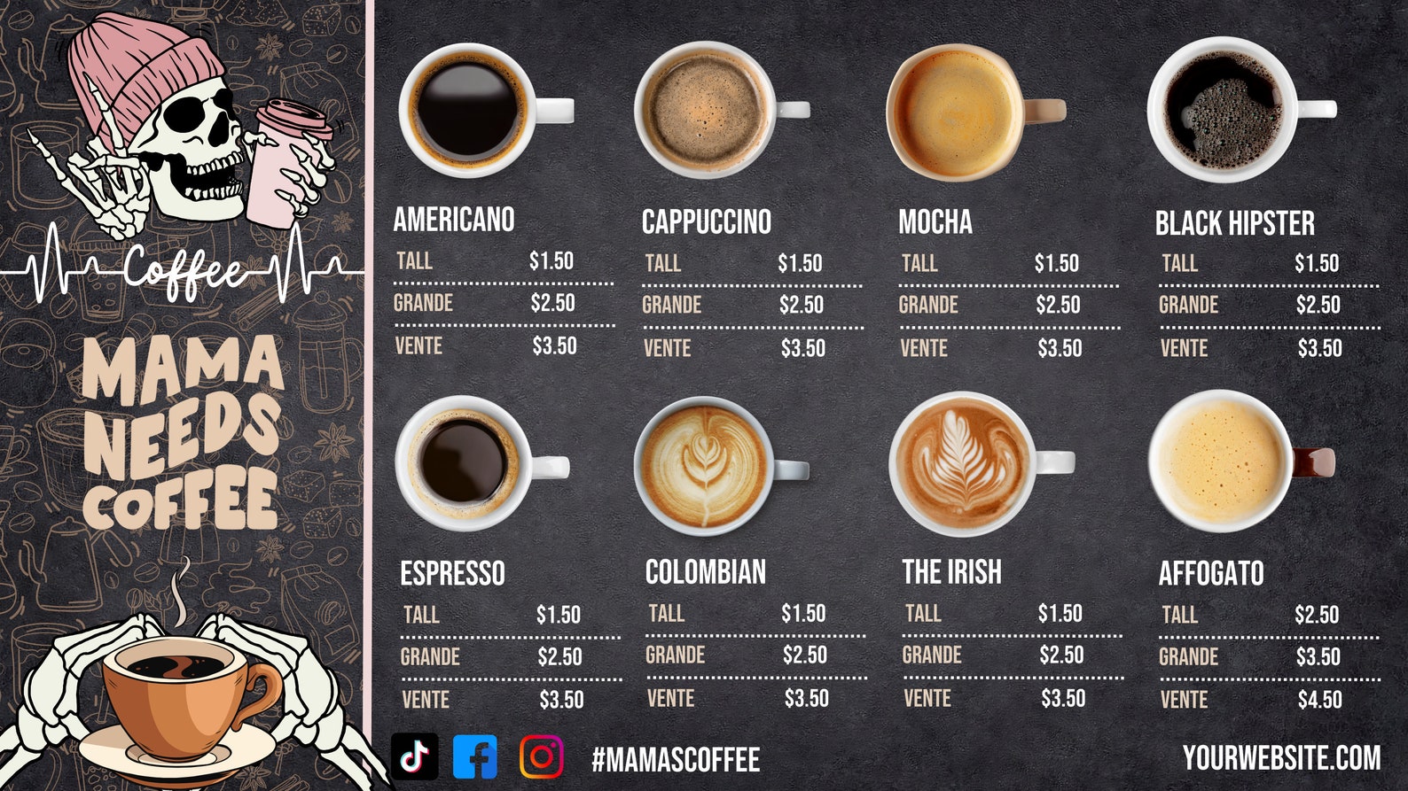 COFFEE MENU Pack - Digital Download Done for You - Fully Editable ...