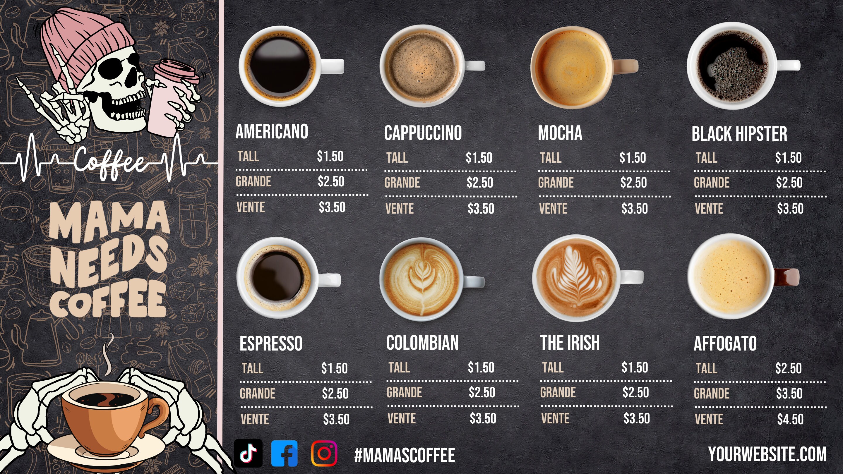 COFFEE MENU Pack - Digital Download Done for You - Fully Editable ...