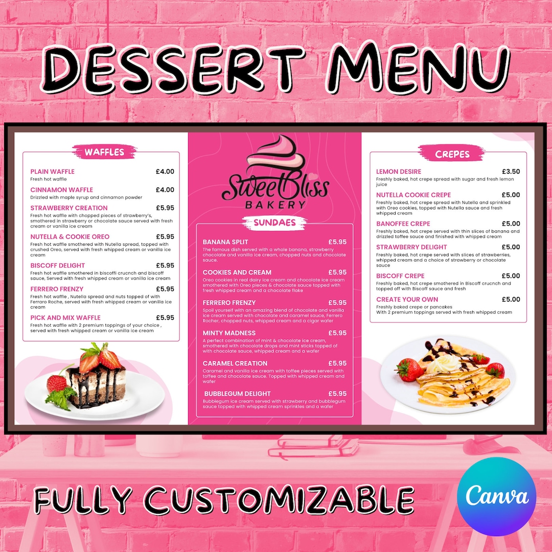 THE PERFECT Dessert Menu Template - Digital Menu Board - Dessert TV ...