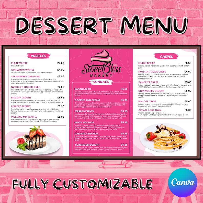 THE PERFECT Dessert Menu Template - Digital Menu Board - Dessert TV ...