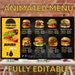 Fast Food Animated TV Menu Templates (burger, Pizza, Featured Items ...