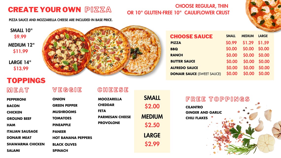 9 in 1 Done for You Canva Menu Template Trifold Menu Template 11x7 ...