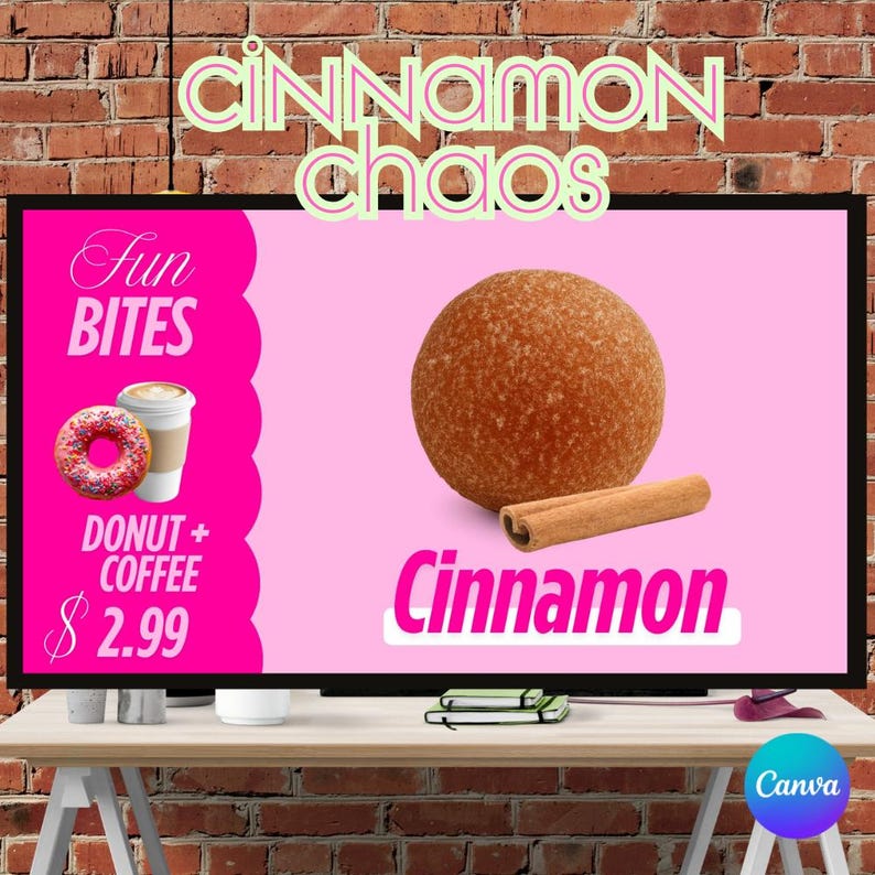 Slay Your Menu | Donut + Dessert TV Board Pack (canva Editable ...