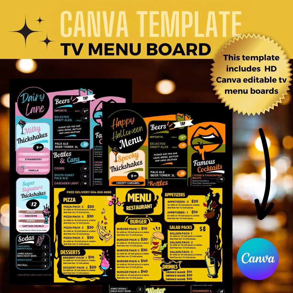 10 IN 1 Digital Menu Board & TV Menu Templates - Amazing Templates ...