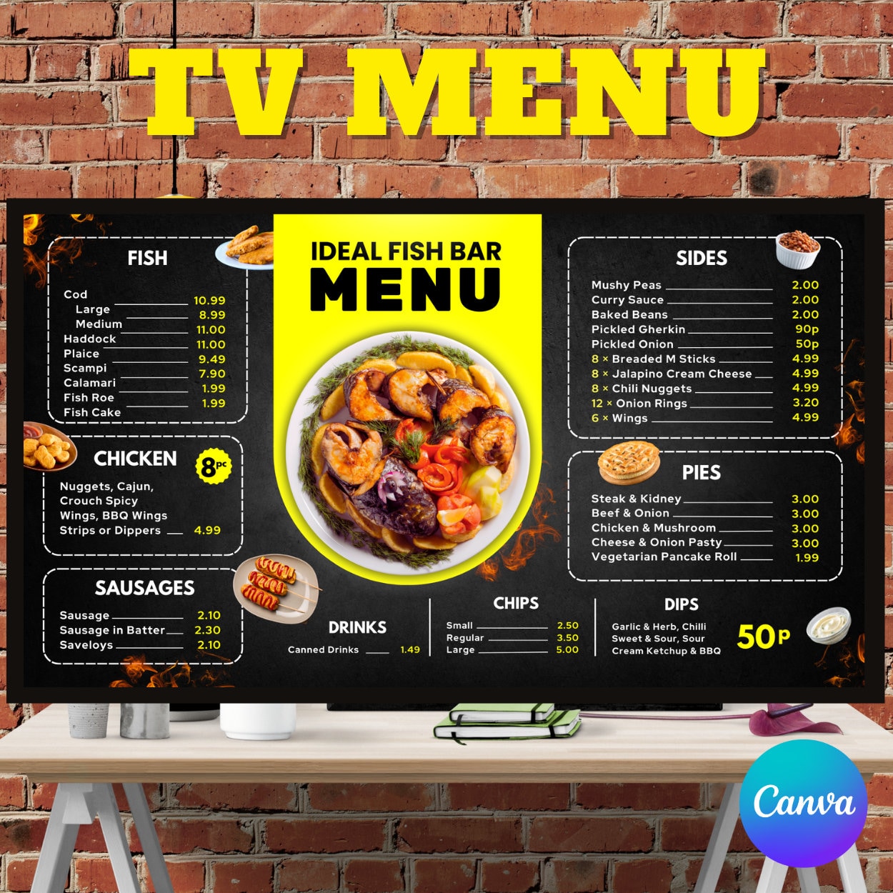 10 IN 1 Digital Menu Board & TV Menu Templates - Ref- 20240501 - Etsy