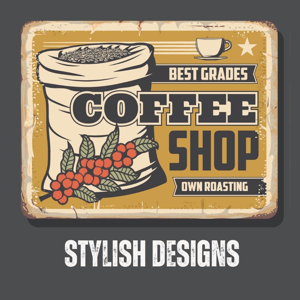 Vintage Coffee Menu - Poster Designs - Editable With Adobe - Etsy