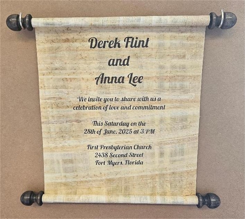 Handmade Papyrus Wedding/event Invitation Scroll - Etsy