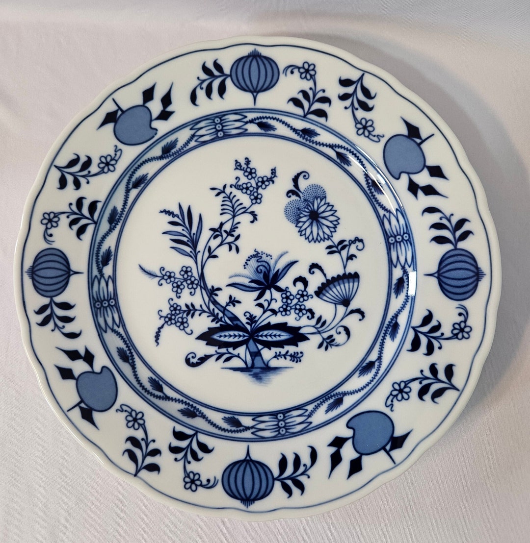 Vintage Bavarian Blue China Dinner Plate - Etsy