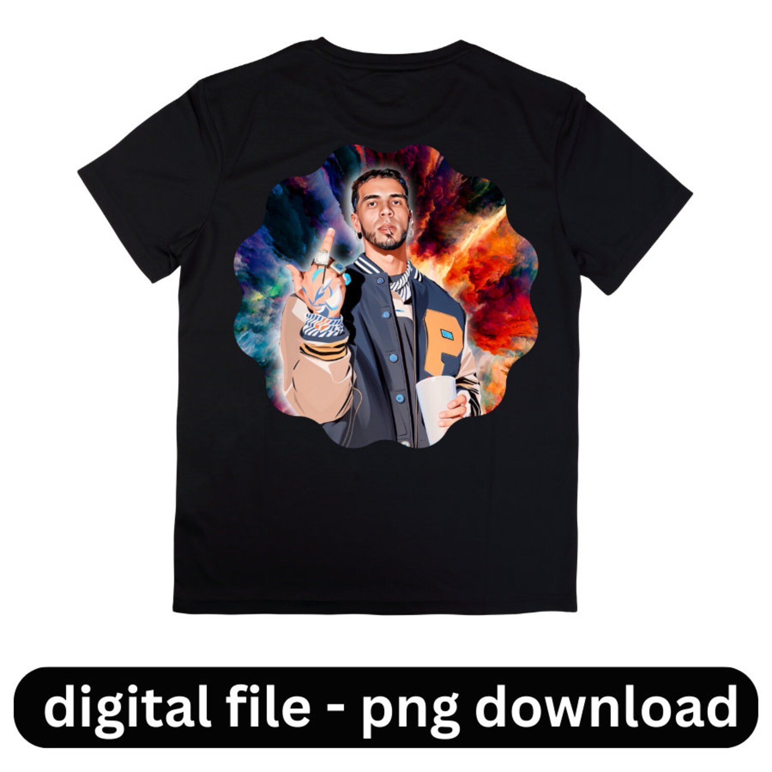 Anuel AA Colorful Png File / Real Hasta La Muerte Sublimation - Etsy