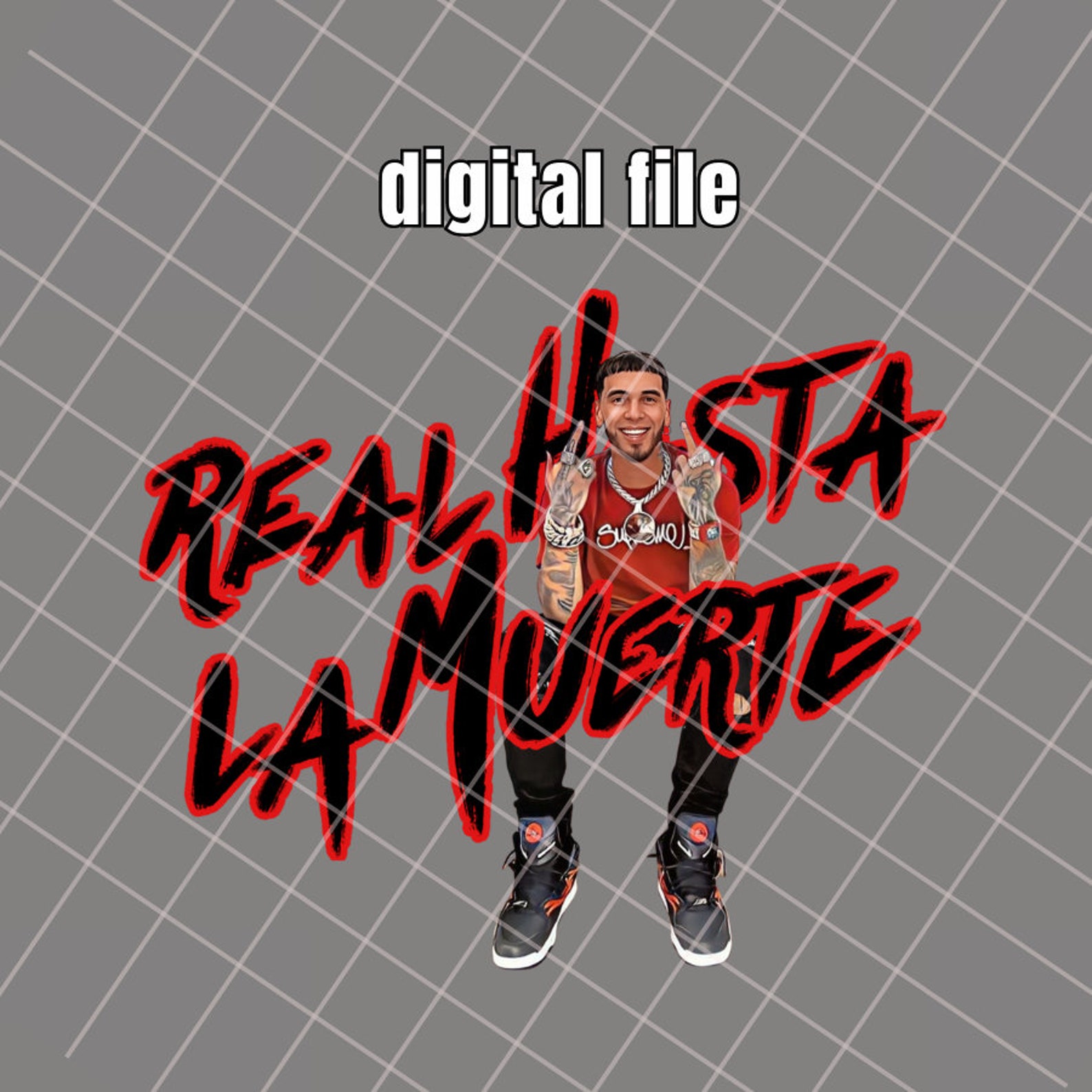 Anuel AA Png File / Real Hasta La Muerte Sublimation File / - Etsy