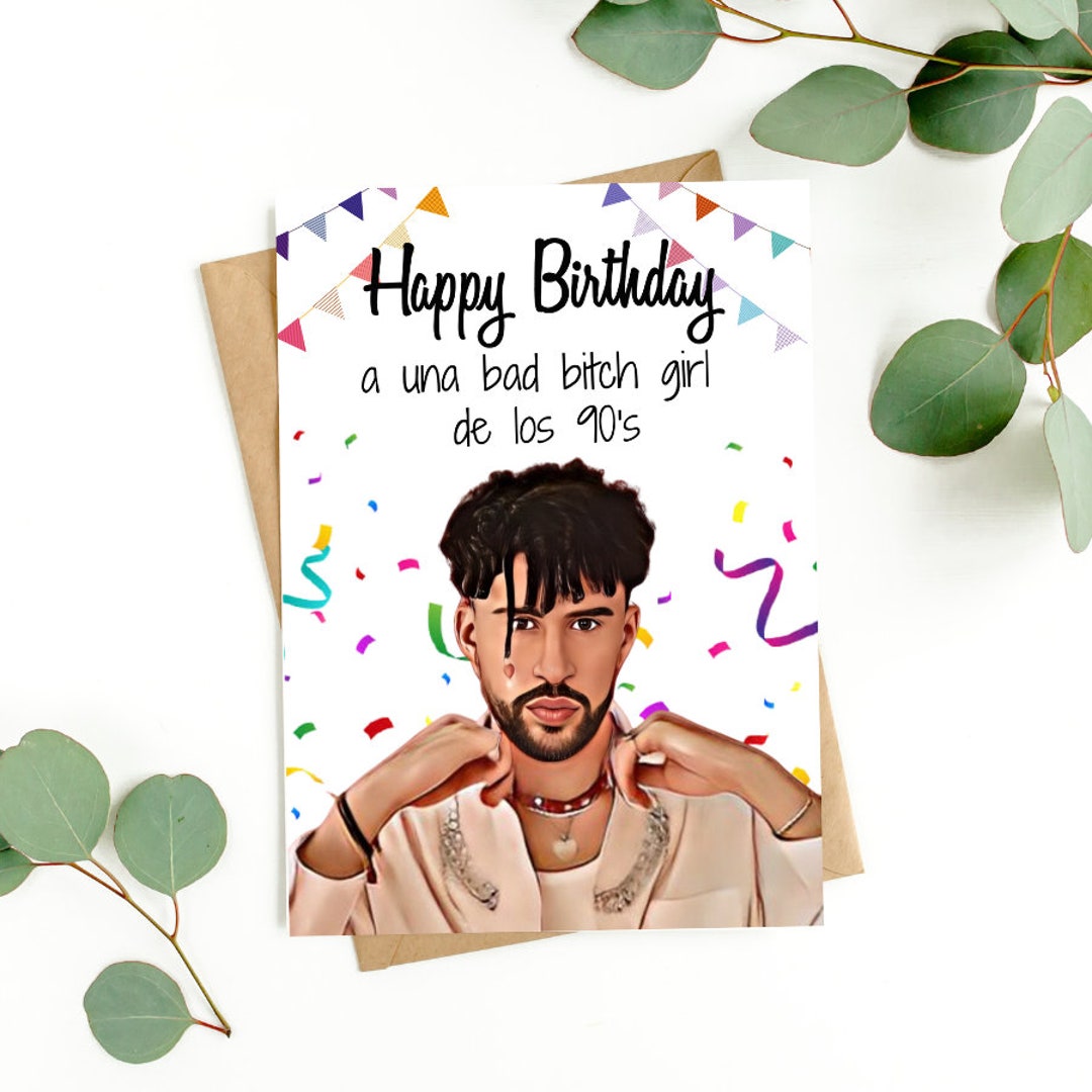 Bad Bunny Printable Card / Benito Png Card Design / Bebesota Birthday ...