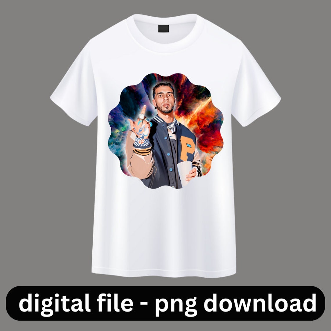 Anuel AA Colorful Png File / Real Hasta La Muerte Sublimation - Etsy
