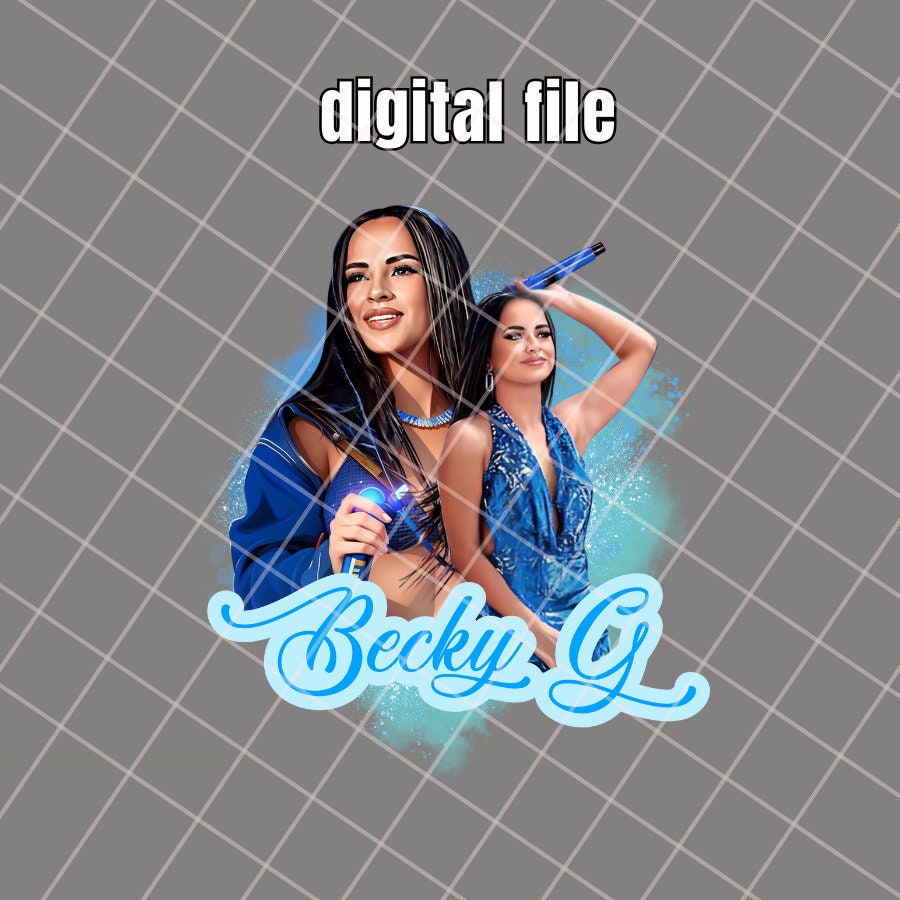 Becky G Blue Digital Png File / Becky G Cartoon Sublimation - Etsy