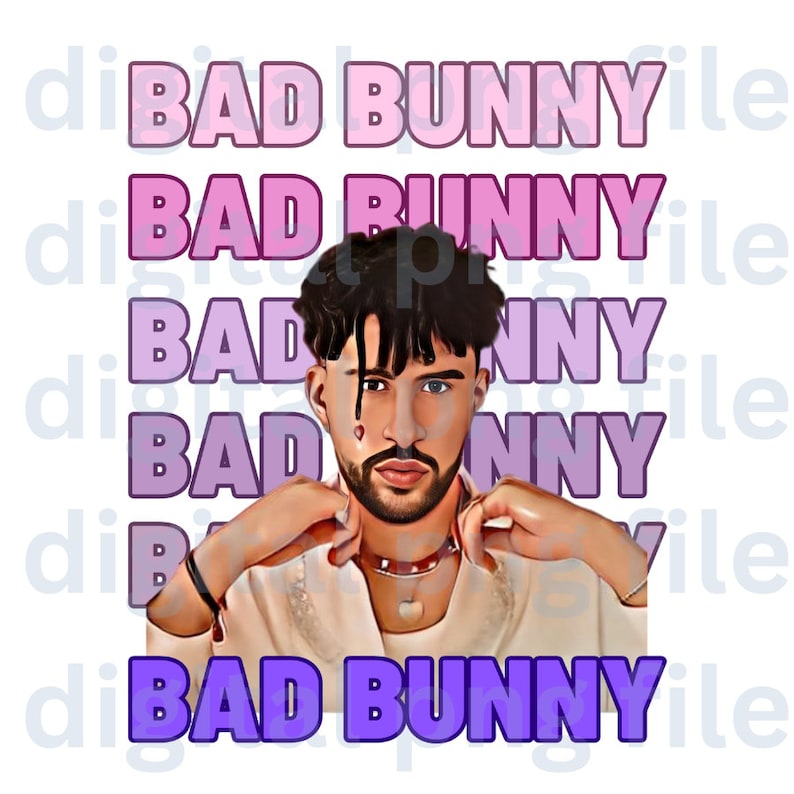 Bad Bunny Digital Png File / Bad Bunny Cartoon Sublimation - Etsy