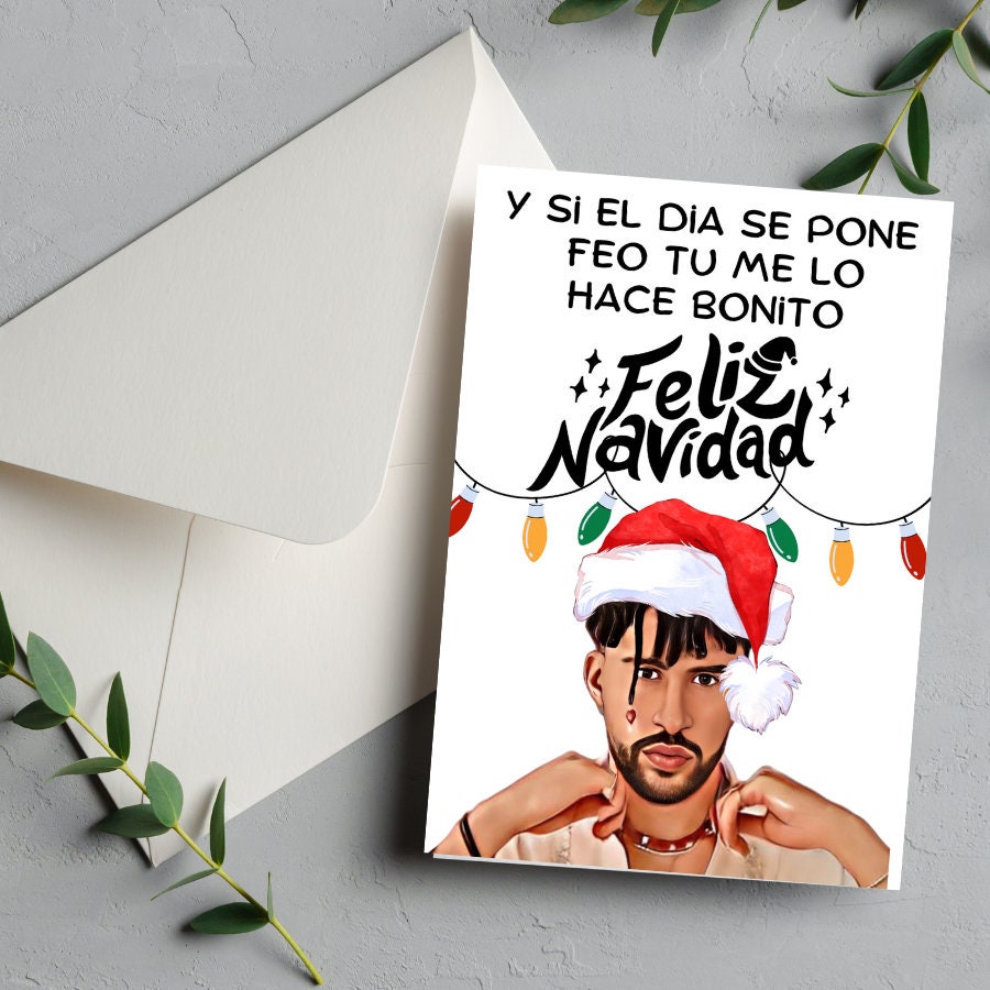 Bad Bunny Printable Card / Benito Png Card Design /christmas - Etsy
