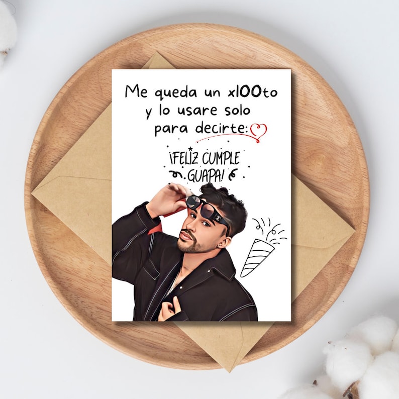 Bad Bunny Printable Card / Benito Png Card Design / Un X100to - Etsy