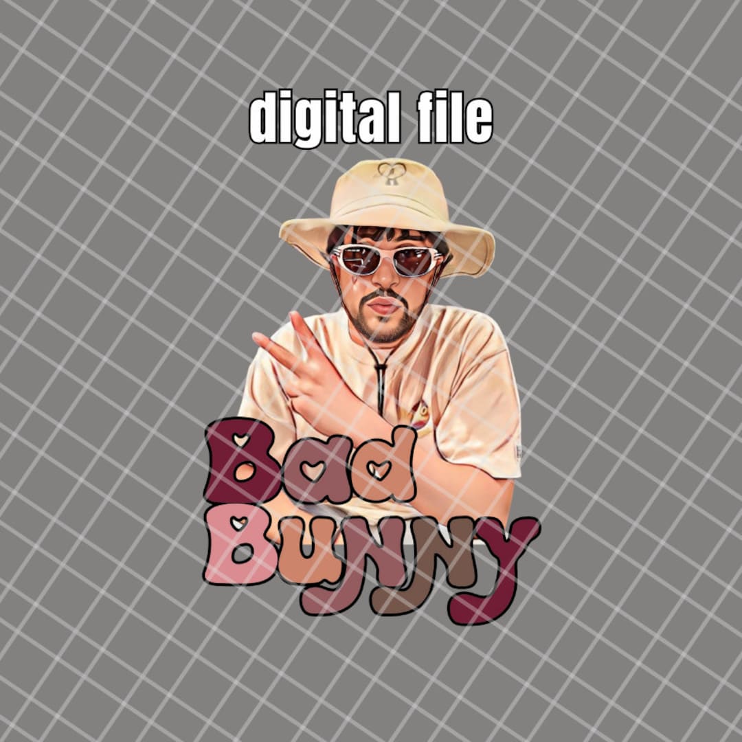 Bad Bunny / Pink Digital Png File / Bad Bunny Cartoon Sublimation File ...