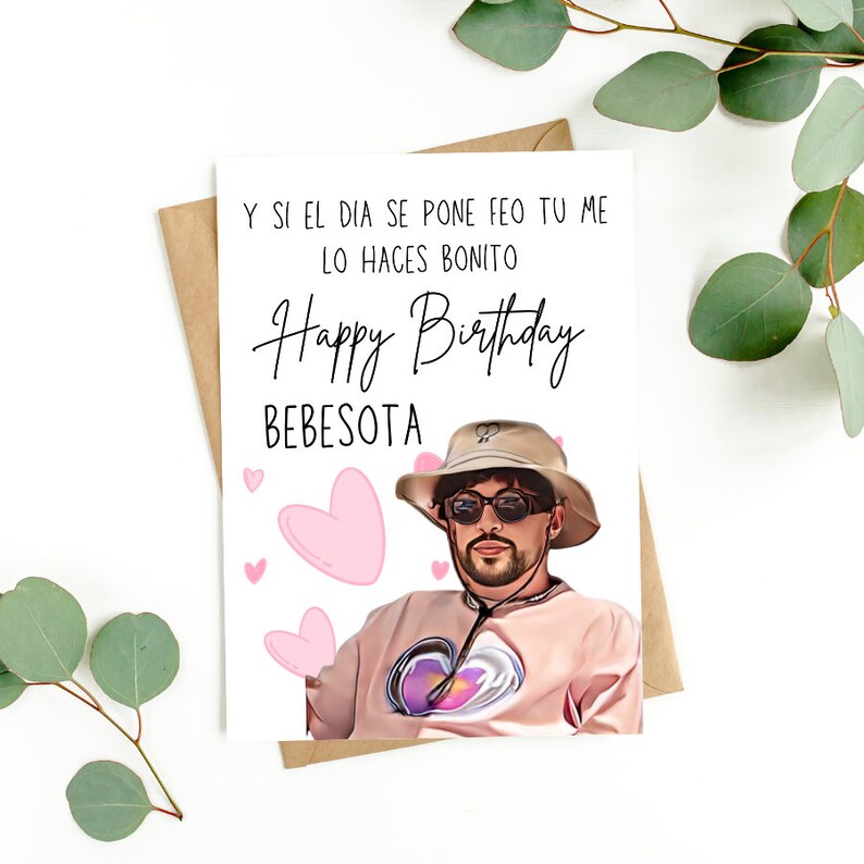 Bad Bunny Printable Card / Benito Png Card Design / Bebesota - Etsy
