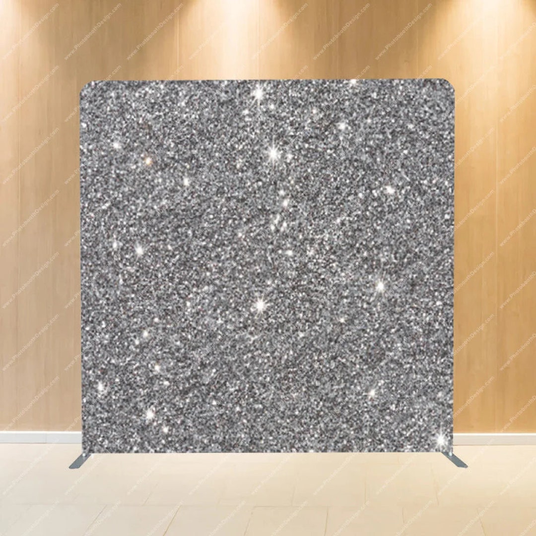 Silver Glitter Glam Pillow Cover Backdrop Photobooth Tension Fabric ...