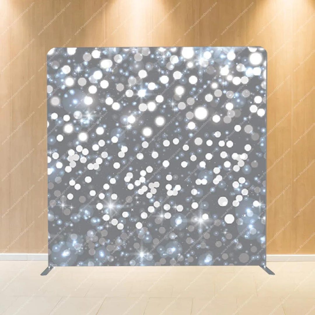 Silver Sparkle Drizzle Bokeh - Pillow Cover Backdrop Photobooth Tension ...