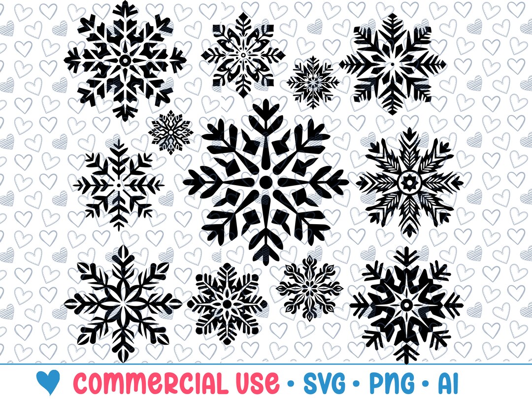 12 Snowflake SVG Bundle,snowflake Silhouette, Png,vector,commercial Use,transparent Background ...