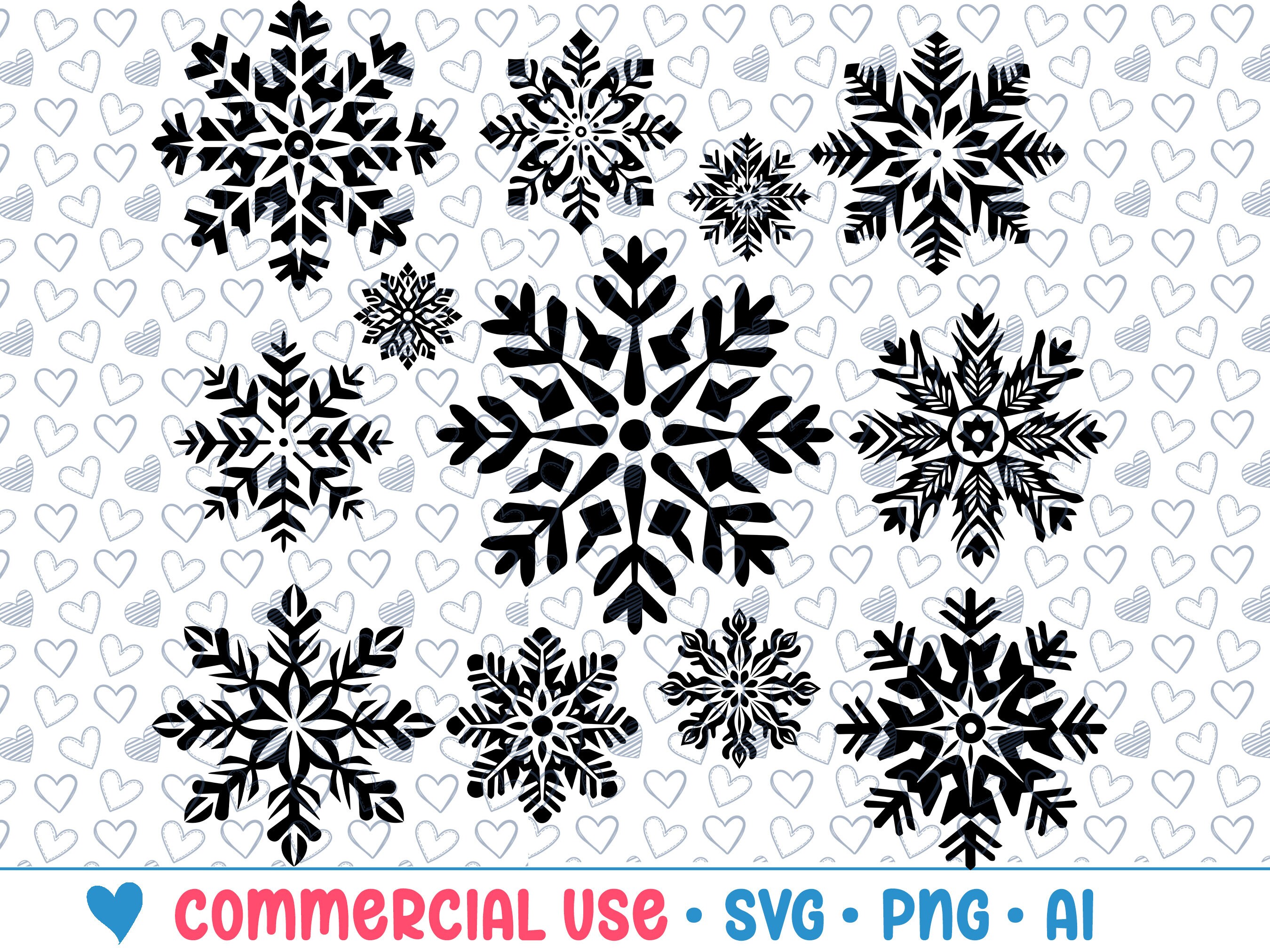 12 Snowflake SVG Bundle,snowflake Silhouette, Png,vector,commercial Use ...