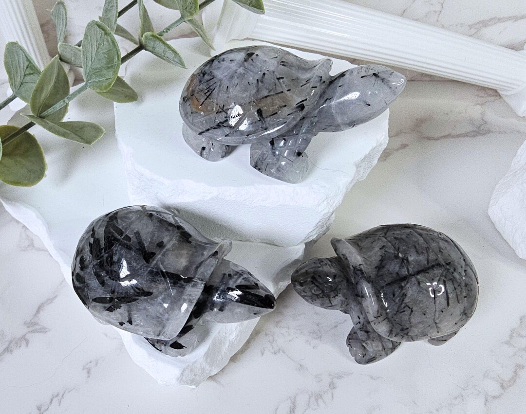 YOU PICK Tourmaline in Quartz Turtles|crystal Decoration|crystal Gifts ...