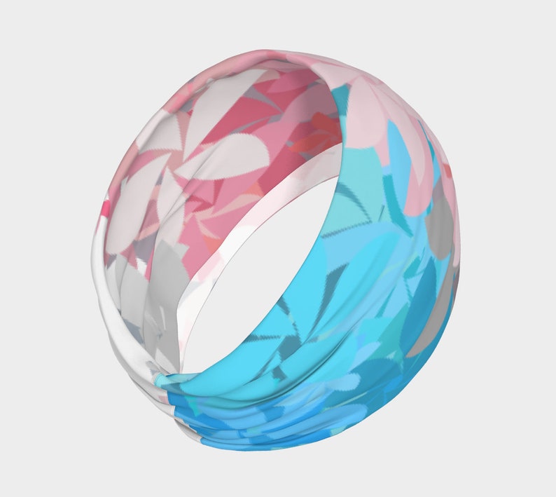 Abstract Floral Trans Pride Flag Polyester Headband - Etsy