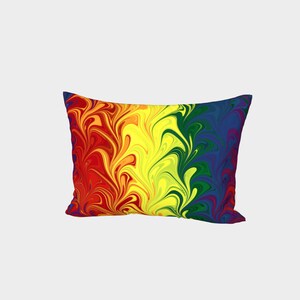 Swirly Psychedelic Gay Pride Flag Pillow Sham, Standard or King Size ...
