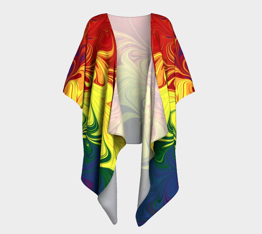 Swirly Psychedelic Gay Pride Flag Draped Kimono Robe - Etsy